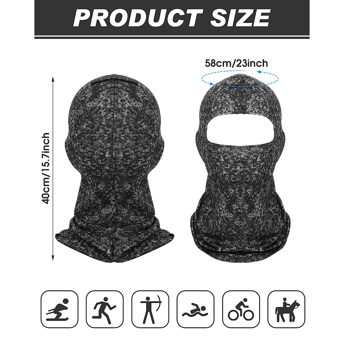 Geyoga 9 Pcs Summer Balaclava UV Sun Protection Full Face Covering Ice Silk Mask Cover Head Sports Face Covering(Camo Style)