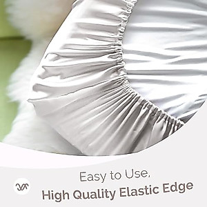 Yanideer Satin Pillowcase for Hair & Skin Travel Elastic Band Cooling Satin Pillowcases - Satin Pillow Case Cover Pillow Cases Standard Size Queen, Grey