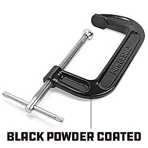 Powerbuilt 648641 6" C-Clamp, Malleable Iron, Black