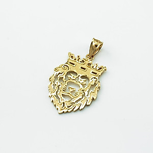 Hip-Hop Jewelry by LA BLINGZ 10K Yellow Gold Lion King DC Pendant (S/L) (Small (1.25"))
