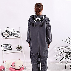 WOTOGOLD Animal Cosplay Costume Racoon Unisex Adult Pajamas ,Medium,Gray