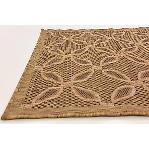 Unique Loom Outdoor Trellis Collection Area Rug - Spiral (3' 3" x 5' 1" Rectangle, Light Brown/ Brown)