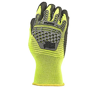 Gorilla Grip Max RhinoFlex High Vis Work Gloves with Impact and Abrasion Protection, Large