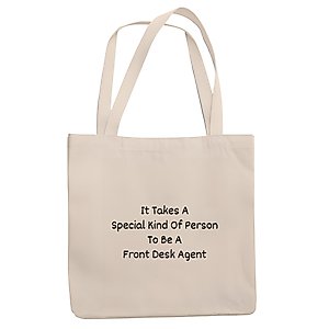 Special Person Gift for Front Desk Agent Receptionist Coworker Humor Natural White Multicolor Canvas Tote Bag