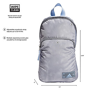 adidas Essentials 2 Sling Crossbody Bag, Stone Wash Grey/Blue Dawn, One Size