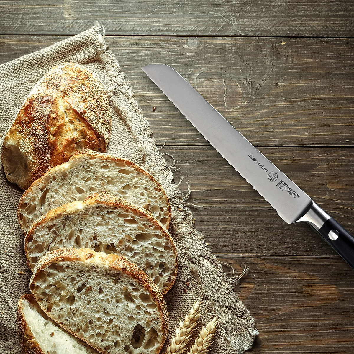 Messermeister Meridian Elite 5” Scalloped Utility Knife - Fine German Steel Alloy Blade - Rust Resistant & Easy to Maintain