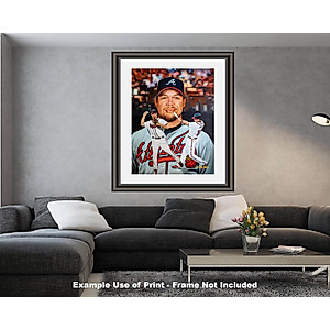 Atlanta Braves 3rd Base Chipper Jones MLB Baseball Player HOF Hall of Fame Art Print 1AM3 on 18x24 Stretched Gallery Wrap Canvas Frame