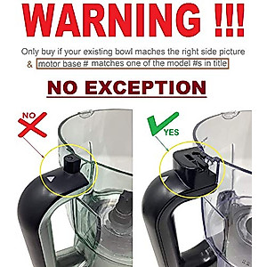 Replacement 64oz (8 Cup) Food Processor Bowl with Locking Lid Only for Ninja BL680 BL680A BL681A BL682 BN801 BN805 BL910 Auto-iQ Duo Blender