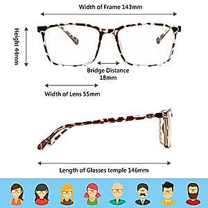 Blue Light Blocking Glasses for TV Phone Computer Gaming Screen Men and Women, TR90 Frame, Anti Eyestrain UV, 2 Pack