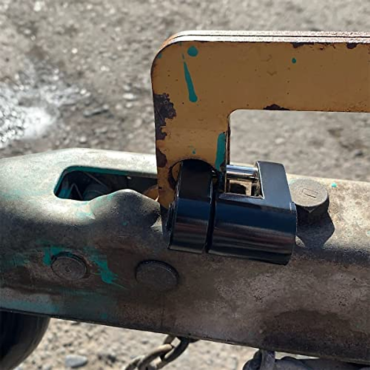 Trailer Hitch Coupler Lock, Dia 1/4 Inch, 3/4 Inch Span Trailer Tongue Coupler Lock, Latch and Clip Travel Kit Receiver for Security, Coupling Lockable Anti Theft Cover for Towing Truck Car (Black)