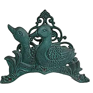 Riyyow Water Pipe Rack Water Pipe Rack Wrought Iron Wall-Mounted Garden Home Decoration Duck Water Hose Rack Reel Garden (Color : Green, Size : One Size)