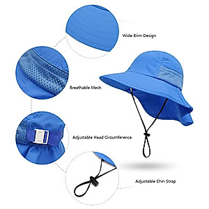 Baby Sun Protection Hat for Infant Toddlers Boys Girls UPF 50+ Sunhat for Outdoor Beach Swim (US, Age, 3 Months, 24 Months, Blue)