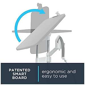 Rowenta, Steamer for Clothes, IXEO Full Size Steamer with Ironing Board, 65 Inches, 45 Second Heatup, 1 Liter Capacity, 1500 Watts, Ironing, Portable, Adjustable, White Clothes Steamer, QR1411