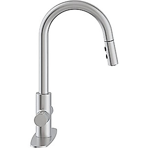 HotMaster 4 in 1 Kitchen Faucet Kit with DigiHot Instant Hot Water Tank, Filter System, Air Gap, Sink Mount Soap Dispenser and Dual Outlet Raised Button Air Switch