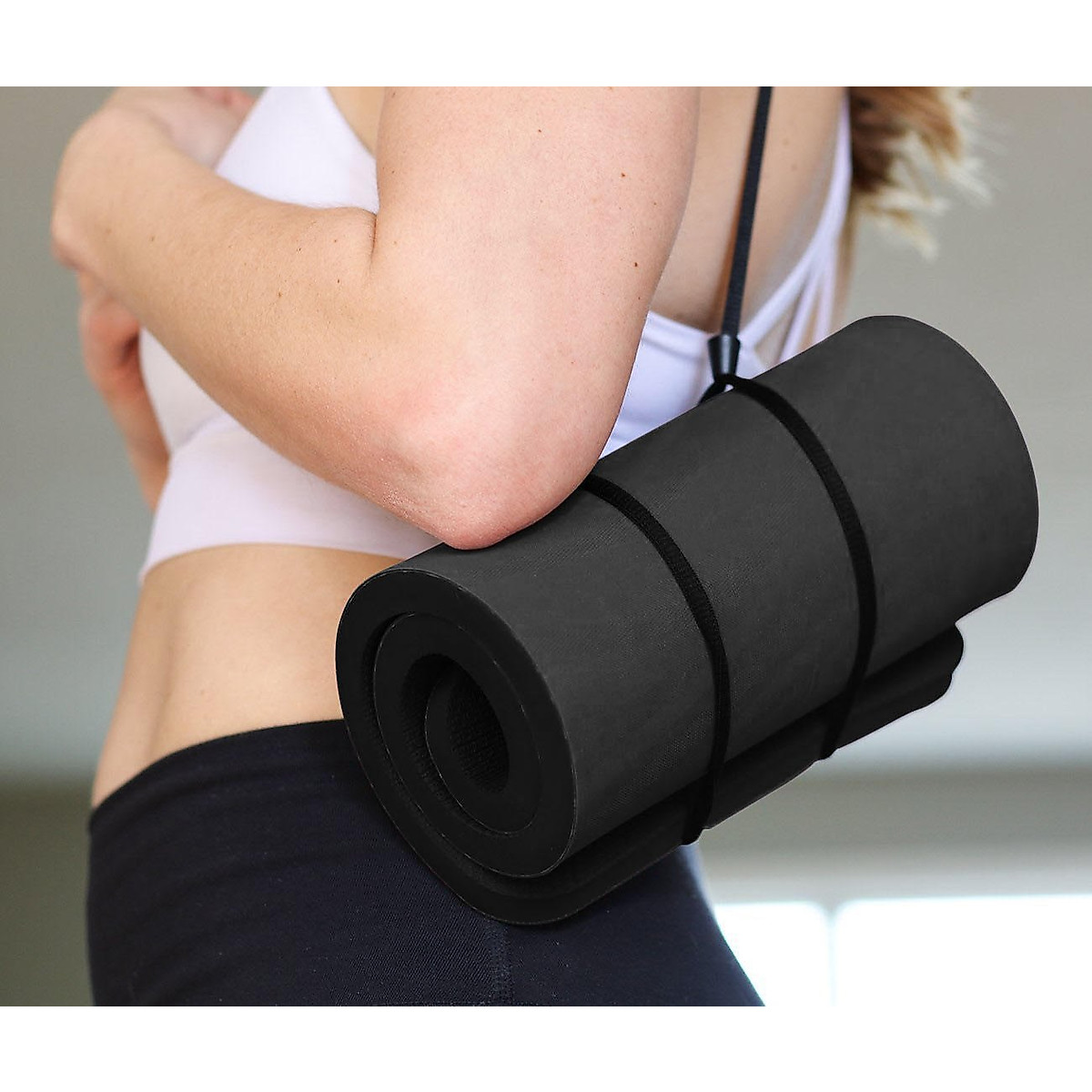 YogaPaws Yoga Knee Pad - Yoga Pad for Knees, Elbows, Wrists, Joint Comfort - Natural Rubber - Black, 9mm