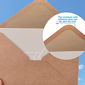 MEIRUBY Thank You Cards with Envelopes and Stickers, 40 Pieces, Khaki Color, Suitable for All Occasions