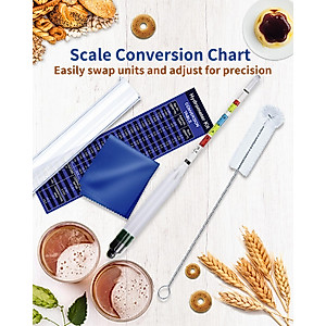 Cimalab Triple Scale Hydrometer, Specific Gravity Hydrometer for Wine, Mead, Kombucha & Beer, Mead Making Kit, ABV Hydrometer Tester, Brix Test, Hydrometer Alcohol Tester for Home Brewing Supplies