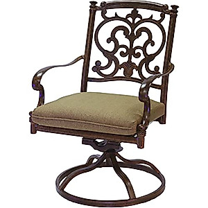 Darlee Santa Barbara 7 Piece Cast Aluminum Patio Dining Set with Oval Table - Antique Bronze
