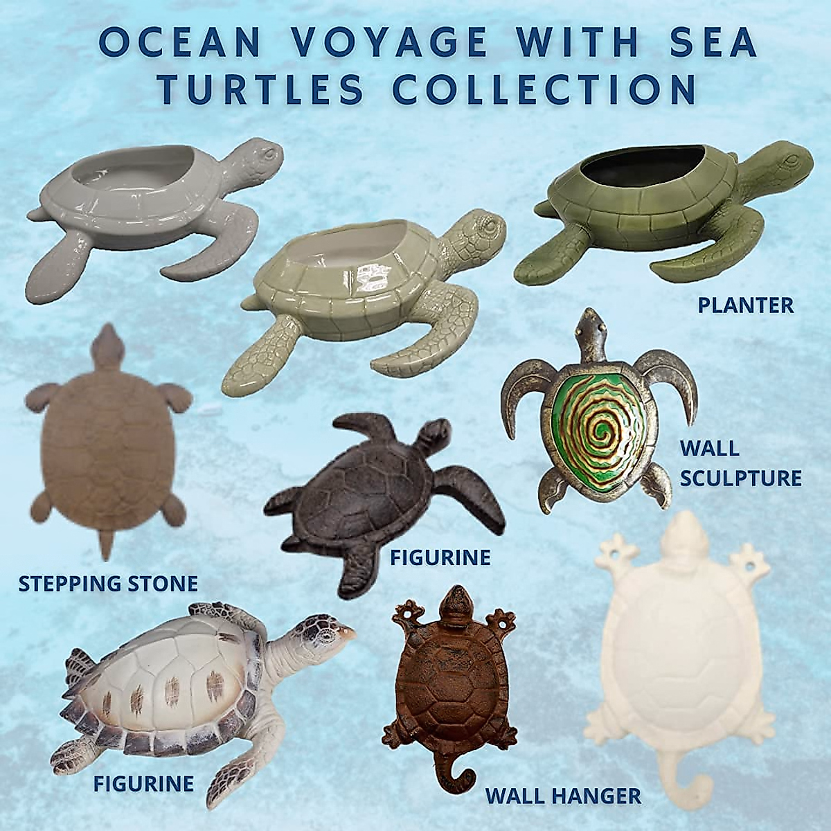 Comfy Hour Ocean Voyage Collection 7" Sea Turtle Coastal Marine Theme Wall Decorative Frame, Polyresin