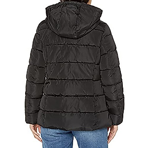 Tommy Hilfiger Women Zip Up Short Puffer Jacket, Black, Large