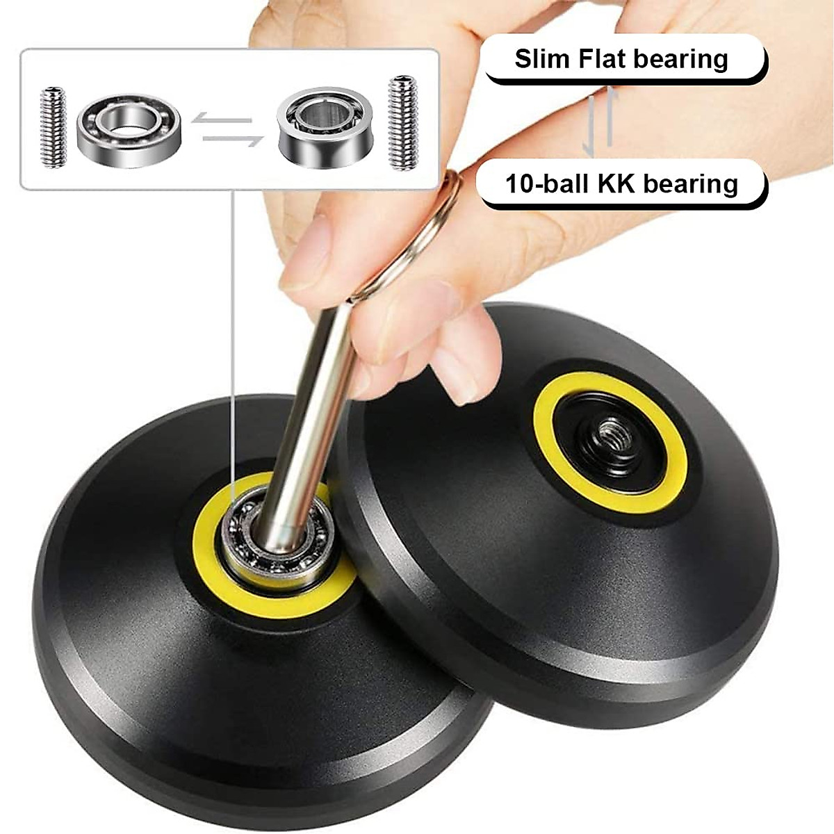 MAGICYOYO V3 Responsive Yoyo Pack of 2, Professional Metal Yoyo for Beginner, Dual Purpose Alloy Yoyo with KK Bearings + Removal Bearing Tool + Axle + 2 Bags + 12 Yoyo Strings