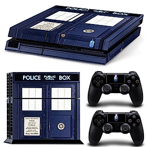 CAN Ps4 Console Designer Protective Vinyl Skin Decal Cover for Sony Playstation 4 & Remote Dualshock 4 Wireless Controller Stickers - Doctor Who