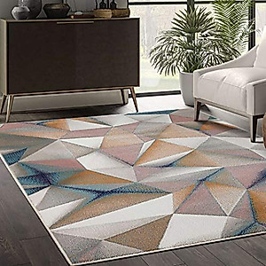 Abani Rugs Arto Collection Multicolor 3D Geometric 6'x9' Area Rug - Contemporary Accent Rug
