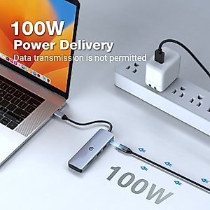 HOPDAY USB C Hub, USB C Adapter 6 in 1, USB C Hub Multiport Adapter USB C Dock with 4K HDMI, USB 3.0, PD 100W, SD/TF, MacBook Pro/Air iPad Pro Adapter, for Laptop, Surface Pro 8