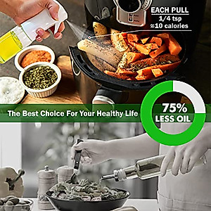 OnOnWare Oil Spray Bottle For Cooking 6.76 oz Cooking Oil Sprayer For Air Fryer | Glass Spray Bottles For Essential Oils | Cooking Oil Sprayer Salad Dressing Mister | Baking, Frying, BBQ