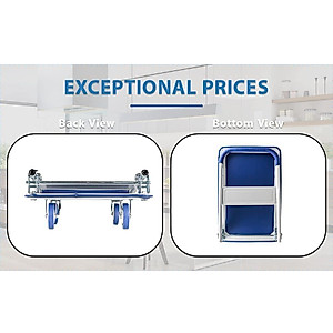 Folding Hand Truck Dolly Cart Heavy Duty with 4 Wheels 360 Degree Swivel Platform Truck for Loading Storage and Moving 330lbs