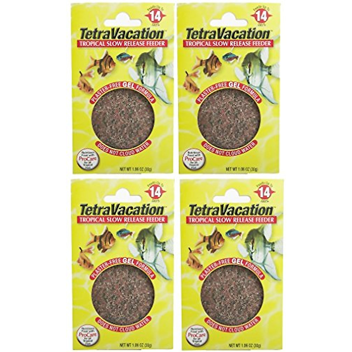 Tetravacation 14-Day Feeder For Tropical Fish. 4 Pack (4.24 Oz Total).