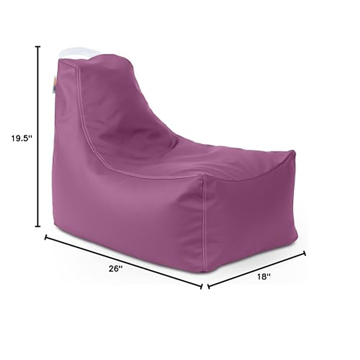 Jaxx Juniper Jr Kids Classroom Bean Bag Chair, Premium Vinyl, Purple