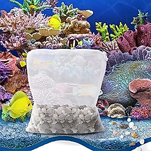 Segarty Aquarium Media Bags, 10PCS 7.7x5.9in Nylon Mesh Aquarium Filter, Media Bags with Plastic Zipper, Fish Tank Net Bags for Pellet Carbon, Bio Balls, Ceramic Rings, Ammonia Remover, White