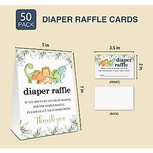 Diaper Raffle Tickets For Baby Shower, Safari Themed Jungle Forest Tropical Animals Cards, Party Favors For Baby Showers Game Cards, 1 Sign & 50 Cards Per Pack – (016-niaobu)