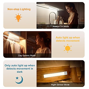 Benreom Motion Sensor Light Indoor, Under Cabinet Lights Rechargeable, Wireless Under Cabinet Lighting, Stick-on Anywhere Portable Little Light