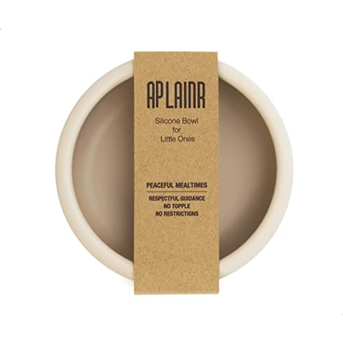 APLAINR Weighted Silicone Bowl for Baby and Toddler (Cream)