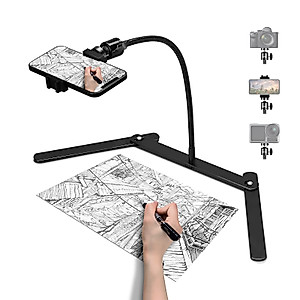 MAKKIWAI Phone Stand for Recording, Phone Tripod Adjustable and Solid, Overhead Phone Mount, Fixable Gooseneck Phone Holder for Video Recording, Online Teaching, Cookie Decorating, Live Streaming