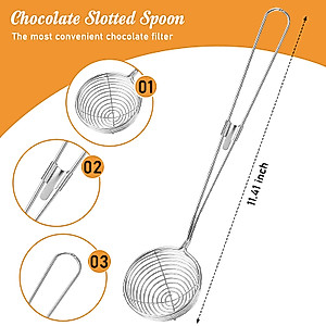 4 Pieces Candy Dipping Tools Set Chocolate Dipping Set 3-Prong Dipping Fork, Fondue Fork, Spear, Slotted Spoon for Handmade Chocolates, Pralines and Truffles