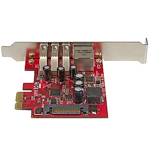 StarTech.com 3 Port PCI Express USB 3.0 Card + Gigabit Ethernet - Fits Standard & Low-Profile PCs - UASP Supported - 5Gbps - Optional SATA Power , TAA (PEXUSB3S3GE)