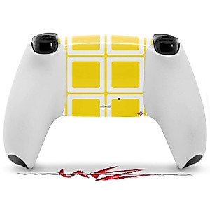WraptorSkinz Skin Wrap compatible with Sony PS5 DualSense Controller Squared Yellow (CONTROLLER NOT INCLUDED)