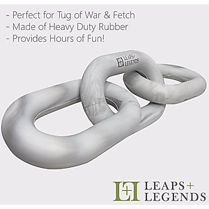Tug of War Dog Chew Toy - Natural Rubber Heavy Duty Marble Links - Neutral Aesthetically Pleasing Puppy Chew Toys for Small, Medium or Large Dogs (White & Gray Marble)