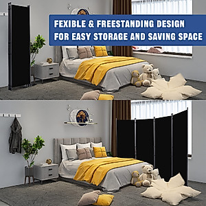Room Divider 6FT Portable Room Dividers and Folding Privacy Screens, 88'' W Fabric Divider for Room Separation, 4 Panel Partition Room Dividers Freestanding Wall Divider Screen for Dorm Studio Office