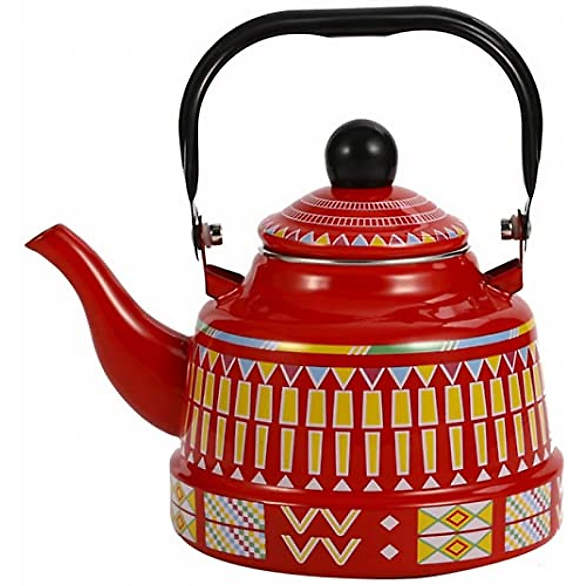 DEPILA 1.5l-2.5l Enamel Cup, Pear Shaped Pot Kettle, Enameled Gas Kettle, Enamel Coffee Pot,Household Kettles,for Kitchen Hotel Restaurant-Red||1.7L Teapot (Color : Red, Size : 1.1L)