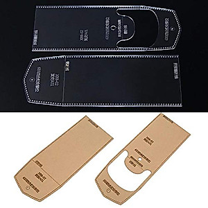 7.7 x 3.7 Inchs Pencil Bag Making Template Set with Clear Acrylic Pen Organizer Box Pattern Mould for DIY Leathercraft Tool