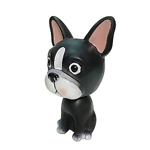 KEYUM Bobbleheads Dog Bulldog, Cute Car Dashboard Bobble Head Boston Terrier Decoration, Animal Resin Ornament Puppy Shaking Head Toys for Car Vehicle Automobile Decor