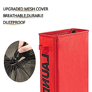 Cutyoung Laundry Hamper with Wheels, Laundry Basket with Wheels, Dirty Clothes Hamper, Laundry Bin, Slim Rolling Laundry Hamper Collapsible (Red, 42L)