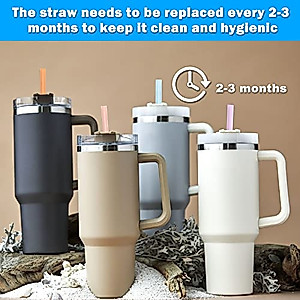 XANGNIER 6 Pack Multicolor Silicone Replacement Straws for Stanley 20 30 40 oz cup,Reusable Long Straw with Cleaning Brush for Stanley Quencher Adventure Stanley Water Jug Stanley Cup Accessories