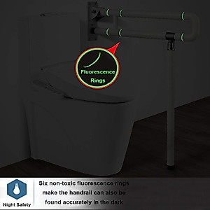 Foldable Toilet Grab Bar 304 Stainless Steel Shower Handrails Anti Slip Bathroom Seat Support Bar Flip-Up Bathtub Grab Arm Bar Hand Grip