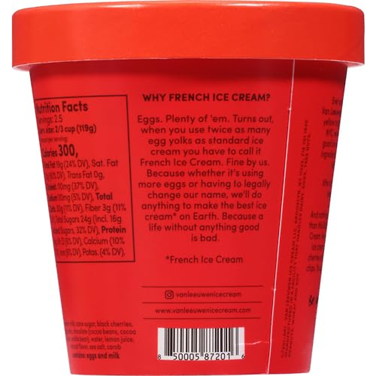 Van Leeuwen Black Cherry Chip Ice Cream 14 oz