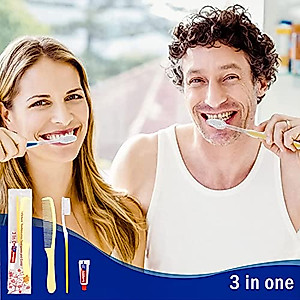 skourvut 100 Pack Disposable Toothbrushes with Toothpaste and Comb for Homeless Individually Wrapped-Suitable for Hotel,Air Bnb,Shelter/Homeless/Nursing Home/Charity 1
